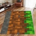 Pixelated Terrain Digital Rug | Green and Brown Grid Carpet Inspired by ...