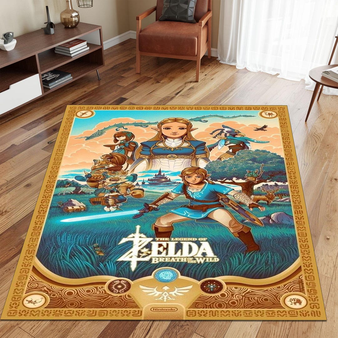 Legend of Zelda Themed Rug, Zelda: Breath of the Wild Rug, Hayranlar ...