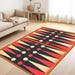 Backgammon Rug, Game Board Carpet, Retro Triangle Rug, Bold Red Black ...