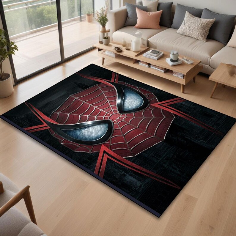 Spiderman Face Rug,spiderman Mask Shaped Rug,movie Rug, Spiderman ...