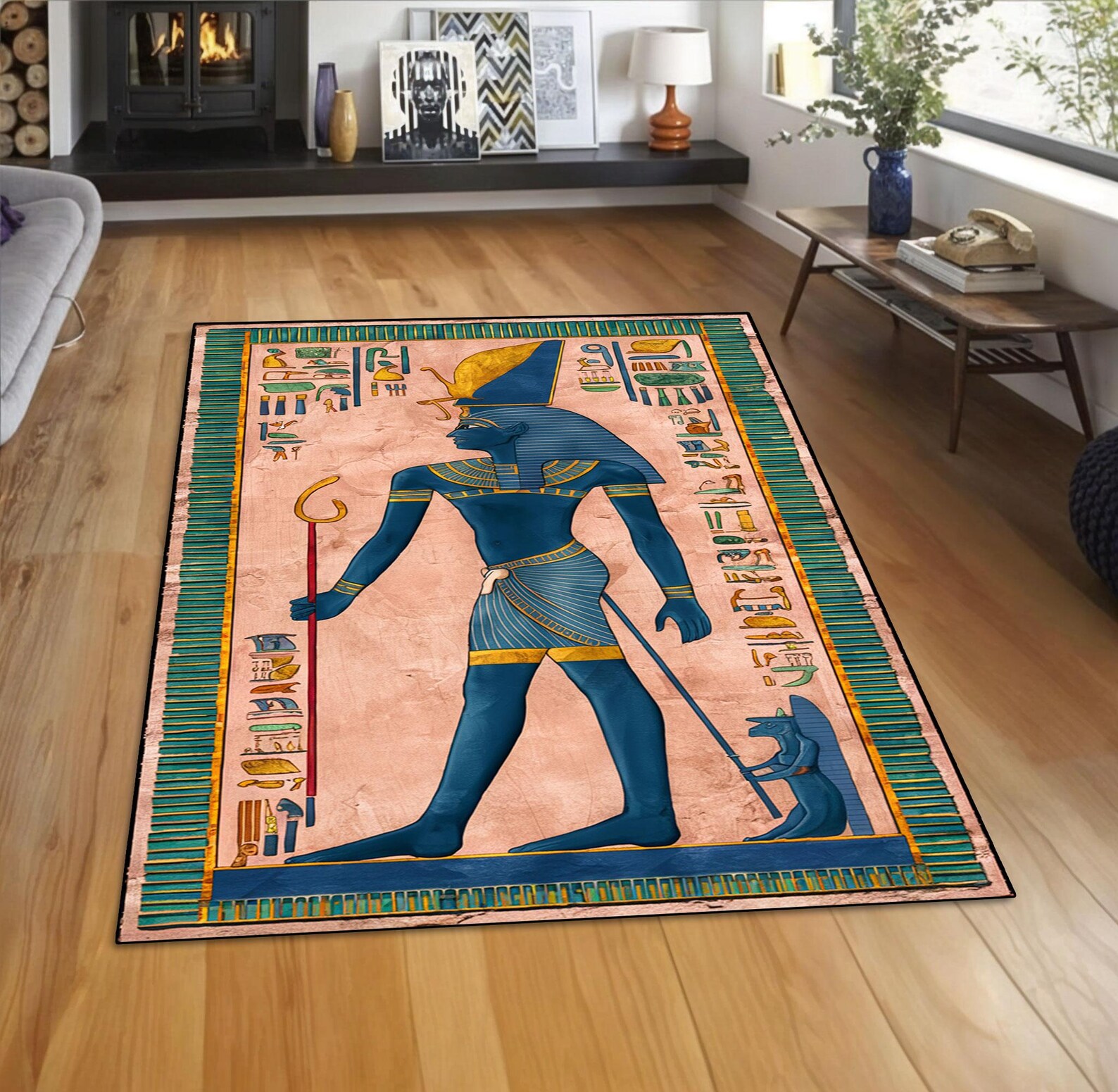 Ancient Egypt Rug, Egypt Rug, Ancient Decor, Egypt Style Rug, Ancient ...