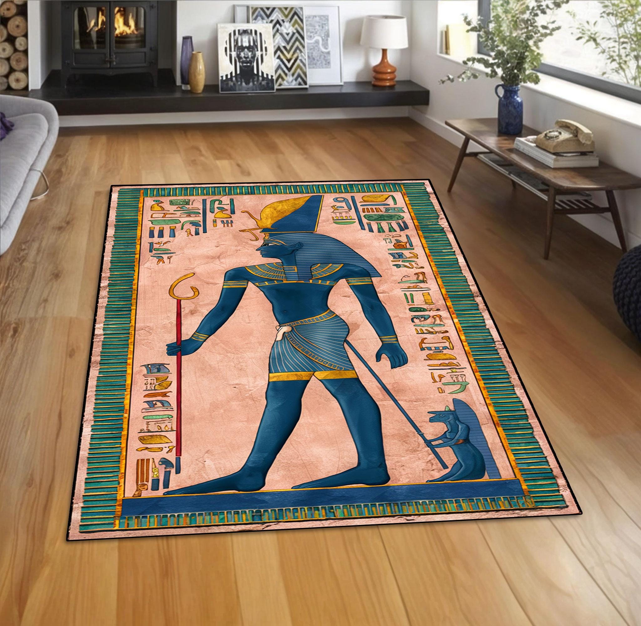 Ancient Egypt Rug, Egypt Rug, Ancient Decor, Egypt Style Rug, Ancient ...