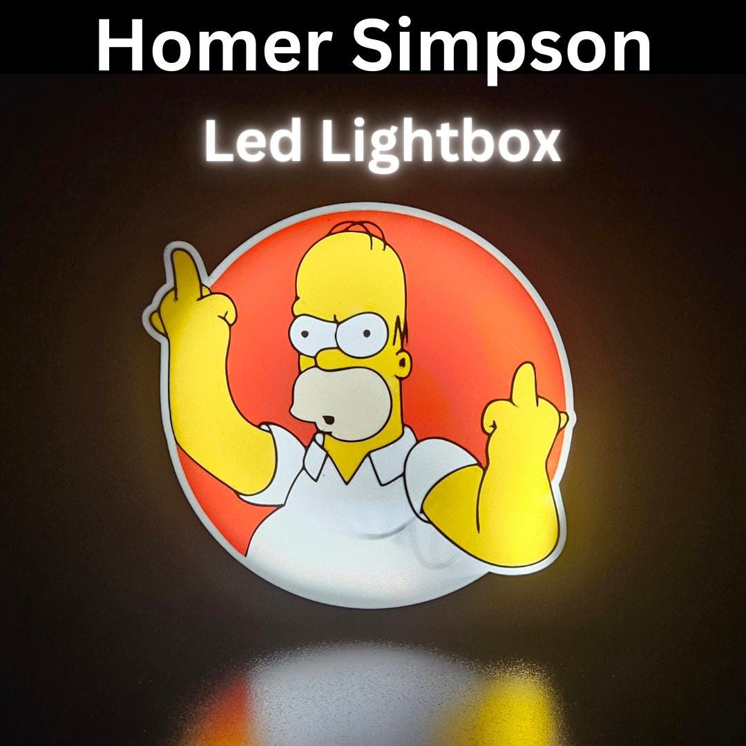 Homer Simpson Finger Led Lightbox One of a Kind - Etsy