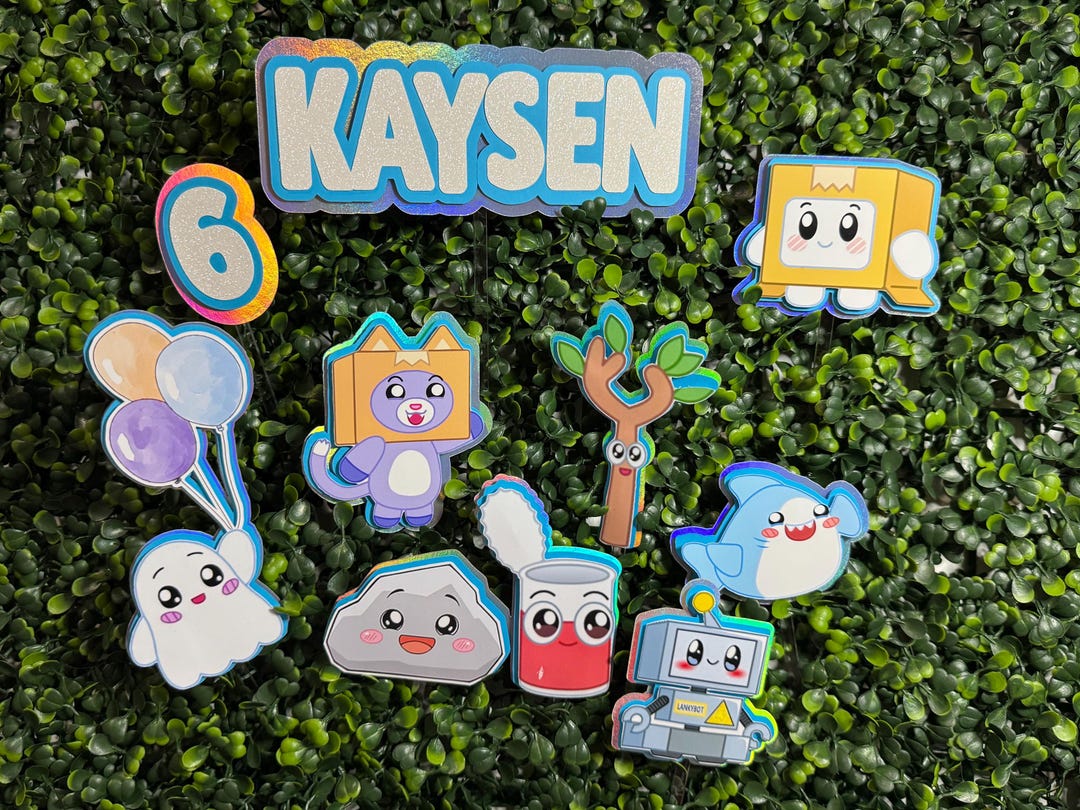 Lanky Box Cake Topper Set - Etsy