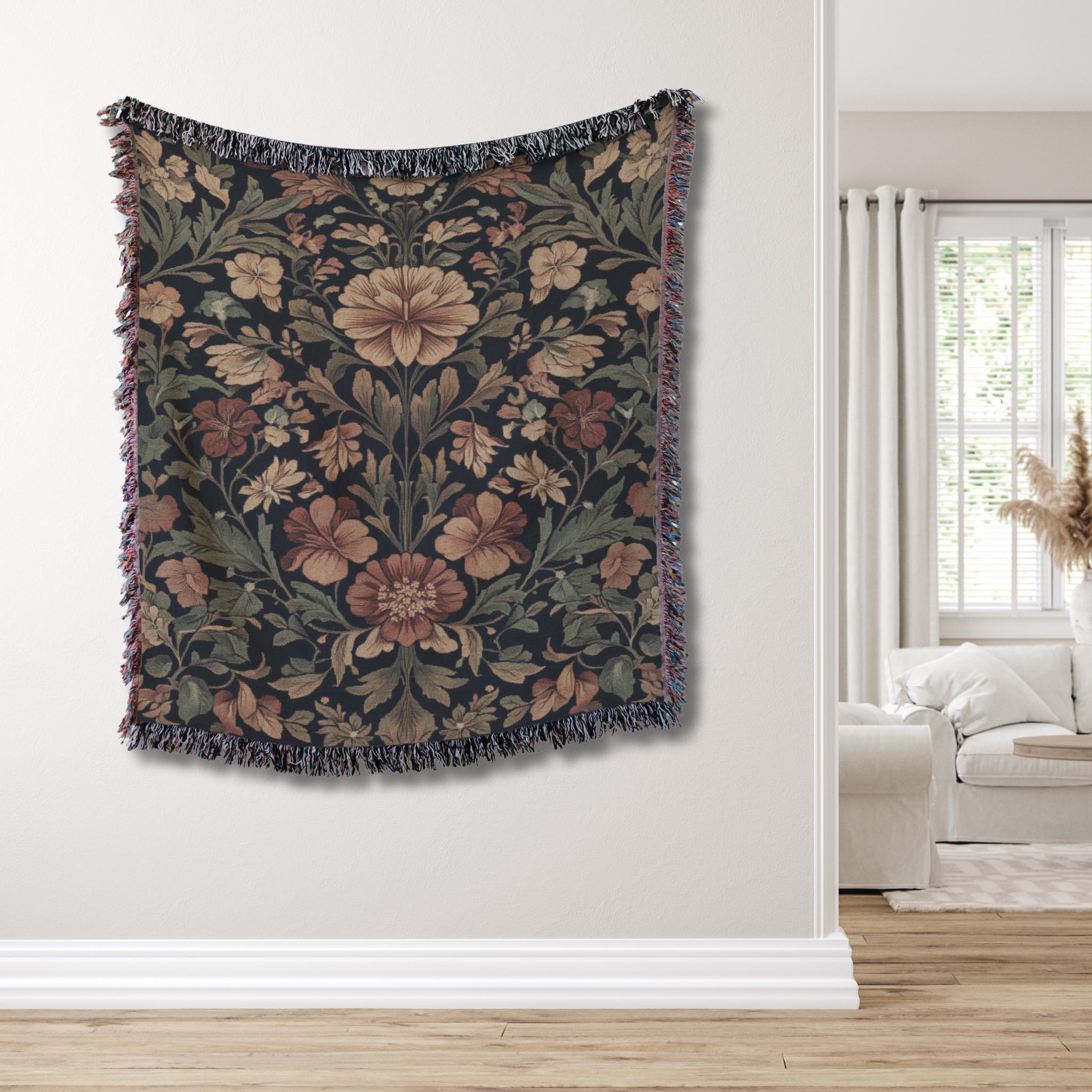 Medieval Botanical Woven Tapestry, Arts and Crafts Inspired Throw ...
