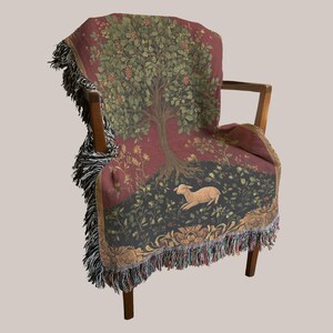 Medieval Tapestry Tree of Life, Medieval Oak Tree Decorative Throw ...