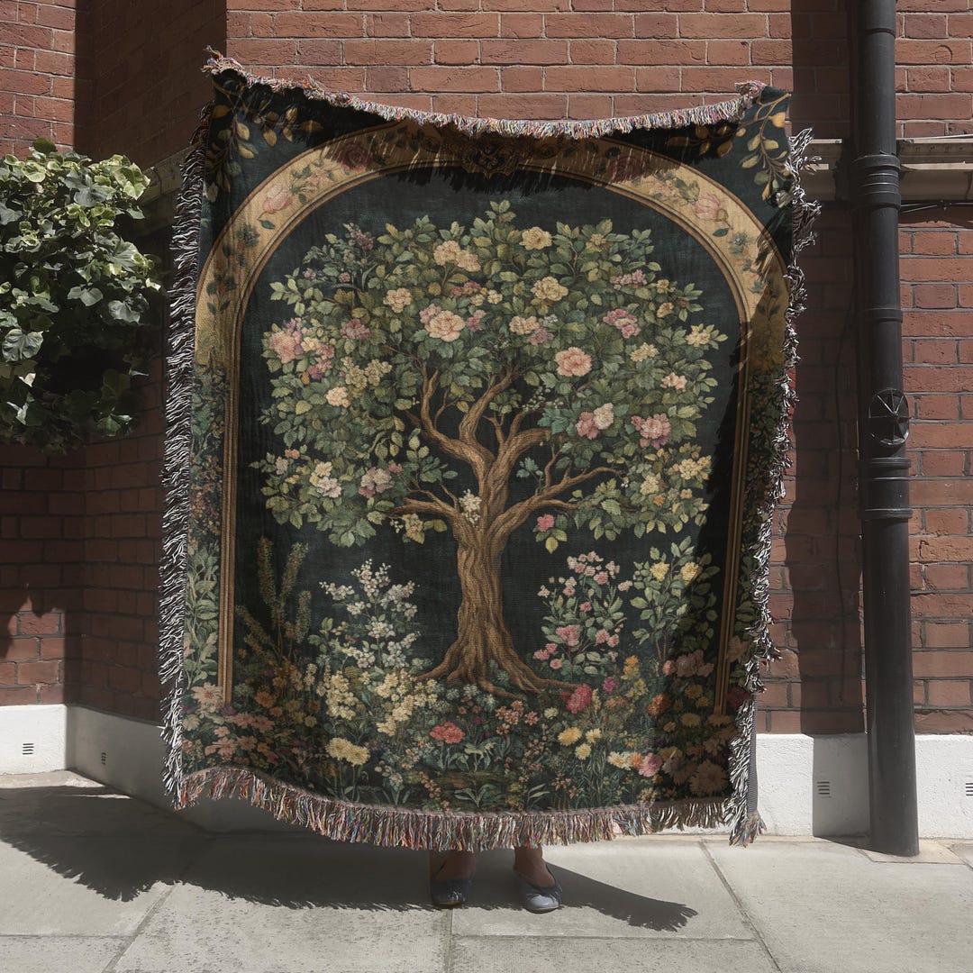 Medieval Tree of Life Tapestry, European Style Home Decor, Botanical ...