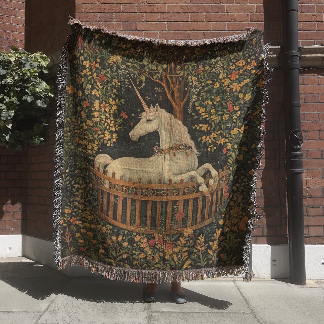 Medieval Unicorn Tapestry, the Unicorn in Captivity Inspired Woven ...