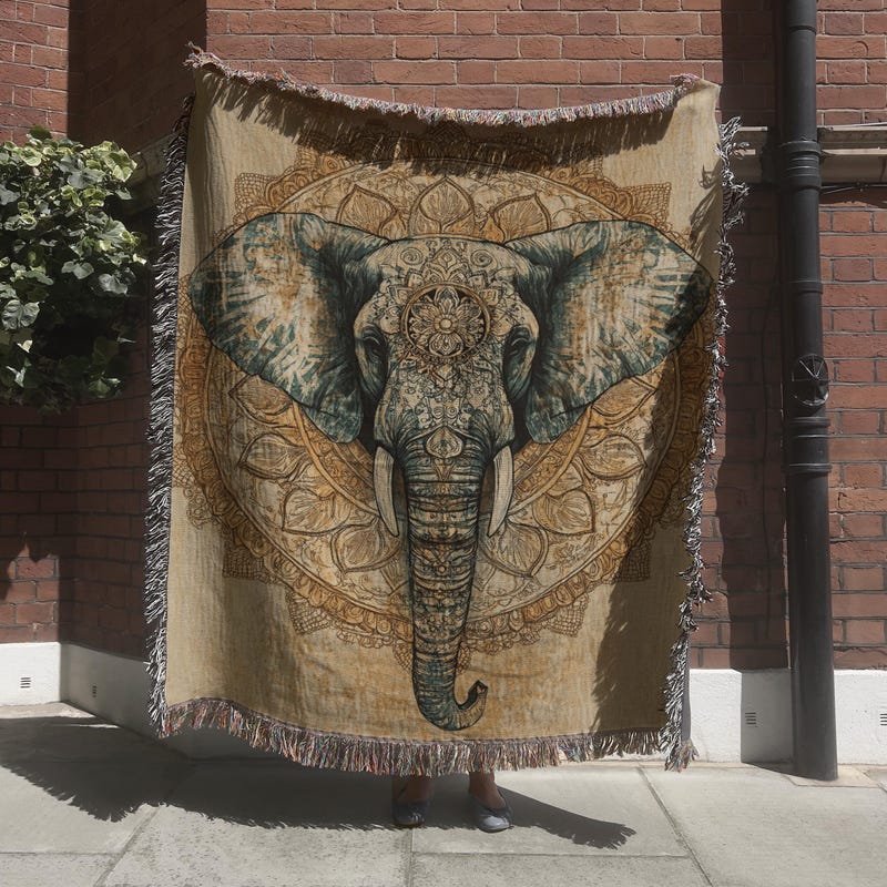 Elephant Mandala Tapestry - Etsy