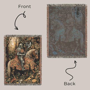 Knight Medieval Tapestry, Historical Vintage Tapestries, Knight Horse ...