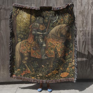 Knight Medieval Tapestry, Historical Vintage Tapestries, Knight Horse ...
