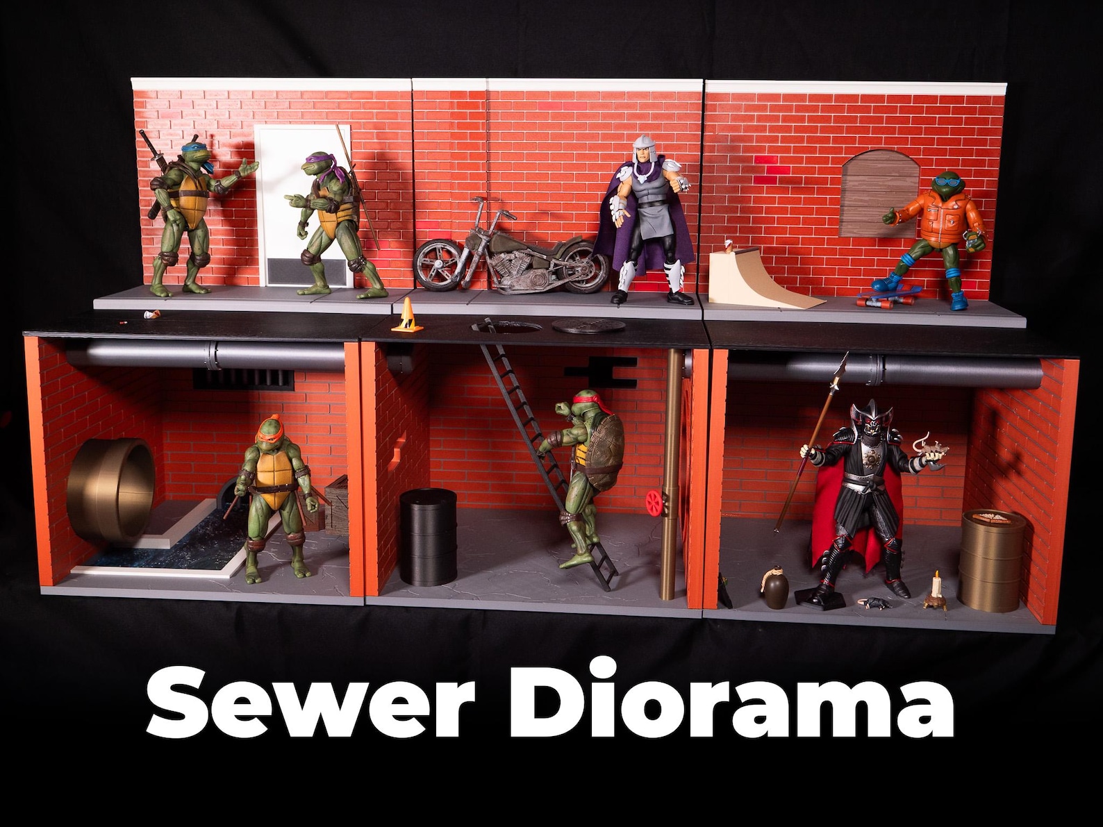 Modular City Street & Urban Sewer Diorama - 1/12 Scale Action Figure ...