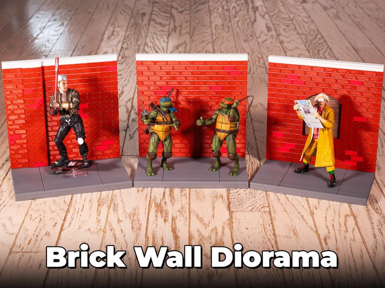 Modular Urban Alley Brick Wall Diorama: 1/12 Scale Action Figure ...