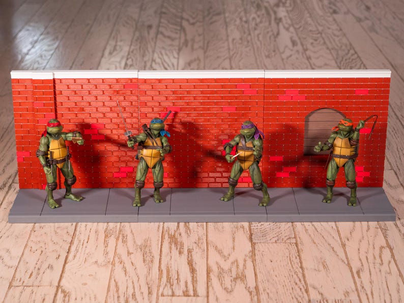 Modular Urban Alley Brick Wall Diorama: 1/12 Scale Action Figure ...
