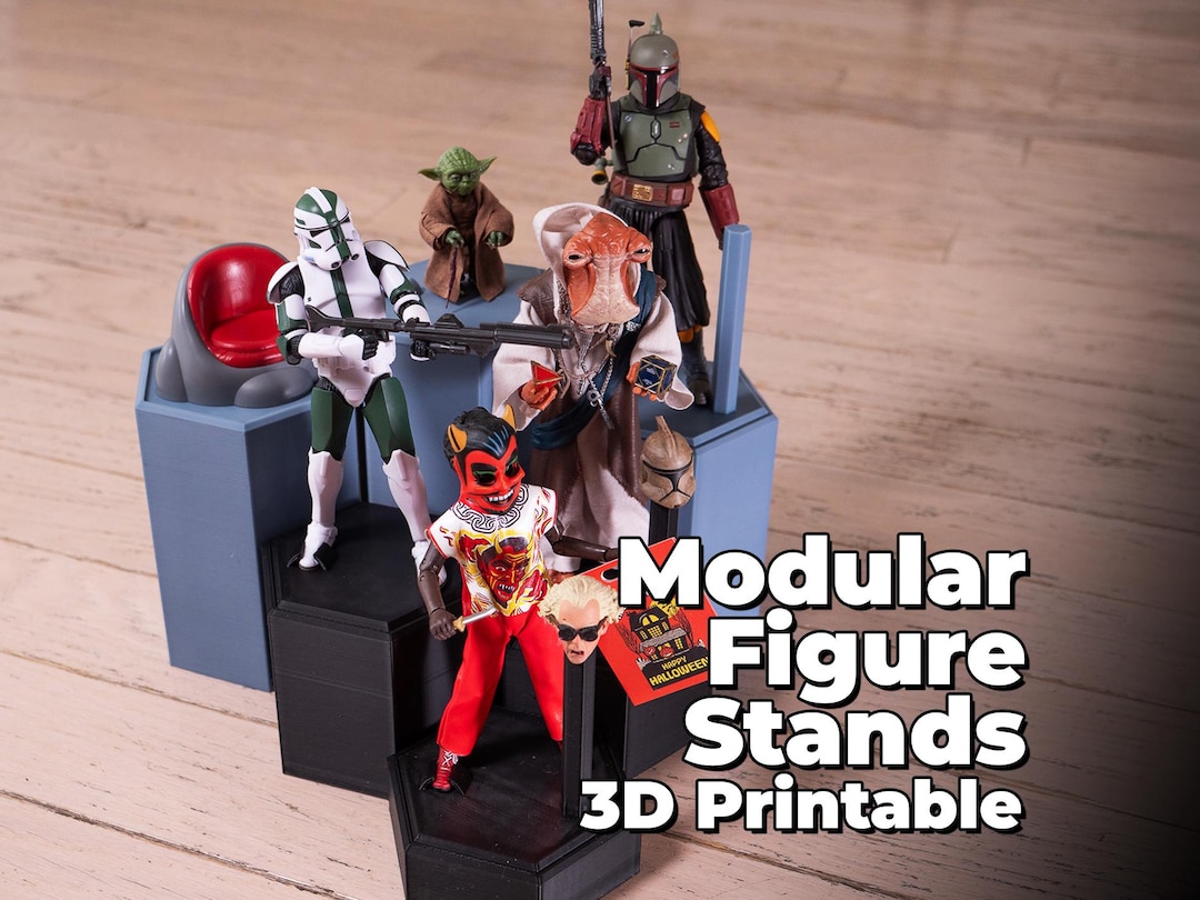 Modular 1/12 Action Figure Stands STL FILE - Build Your Custom Display ...