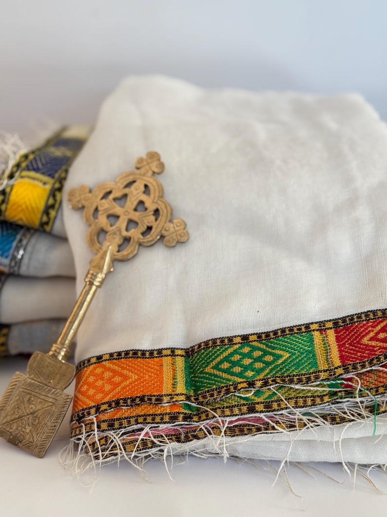 Simply Habesha Men's Netela (tibeb Tilet) | Traditional Ethiopian Shawl ...