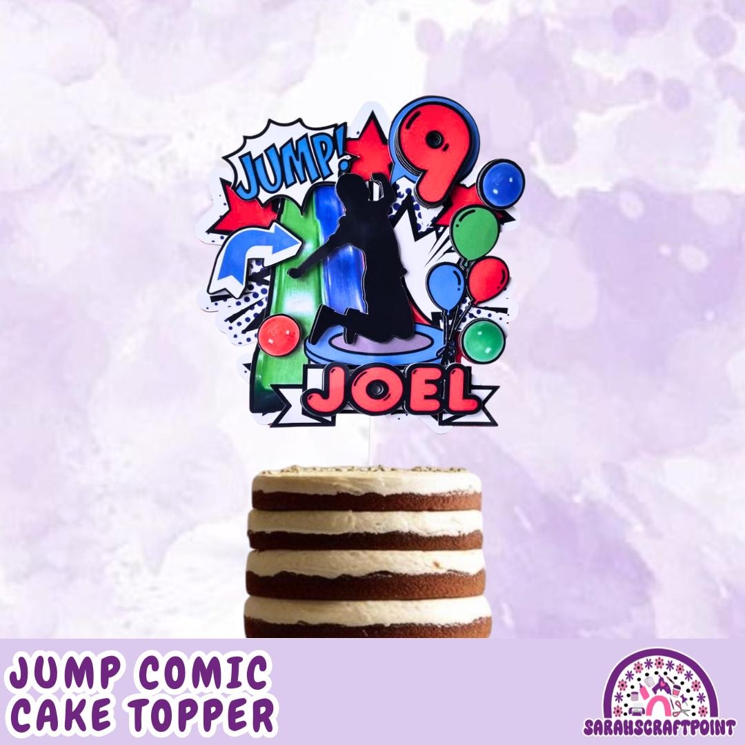 Jump Cake Topper, Comic Cake Topper, Comic Birthday, Jump Cake Topper ...
