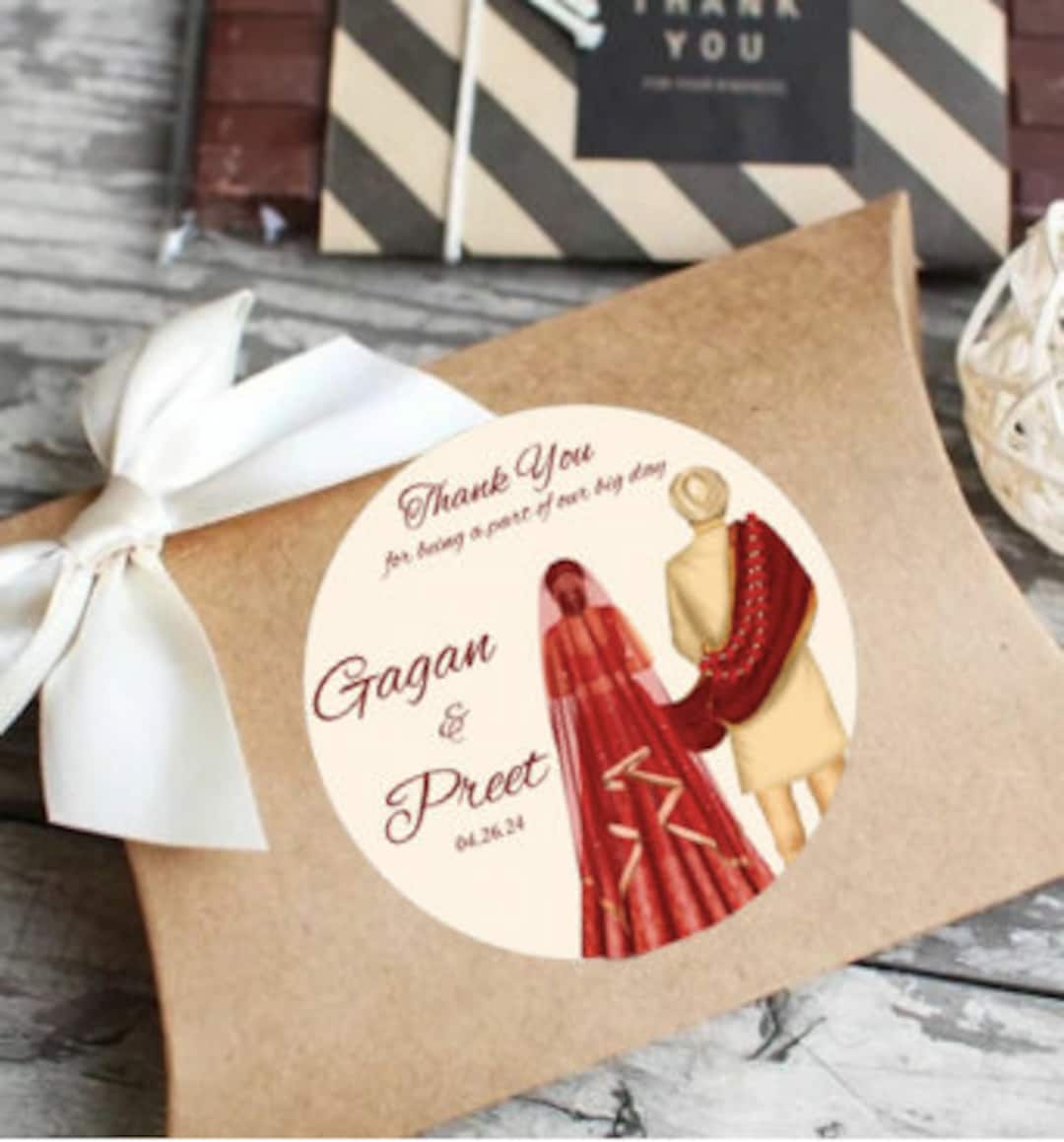 Sikh Wedding Thank You Sticker - Etsy