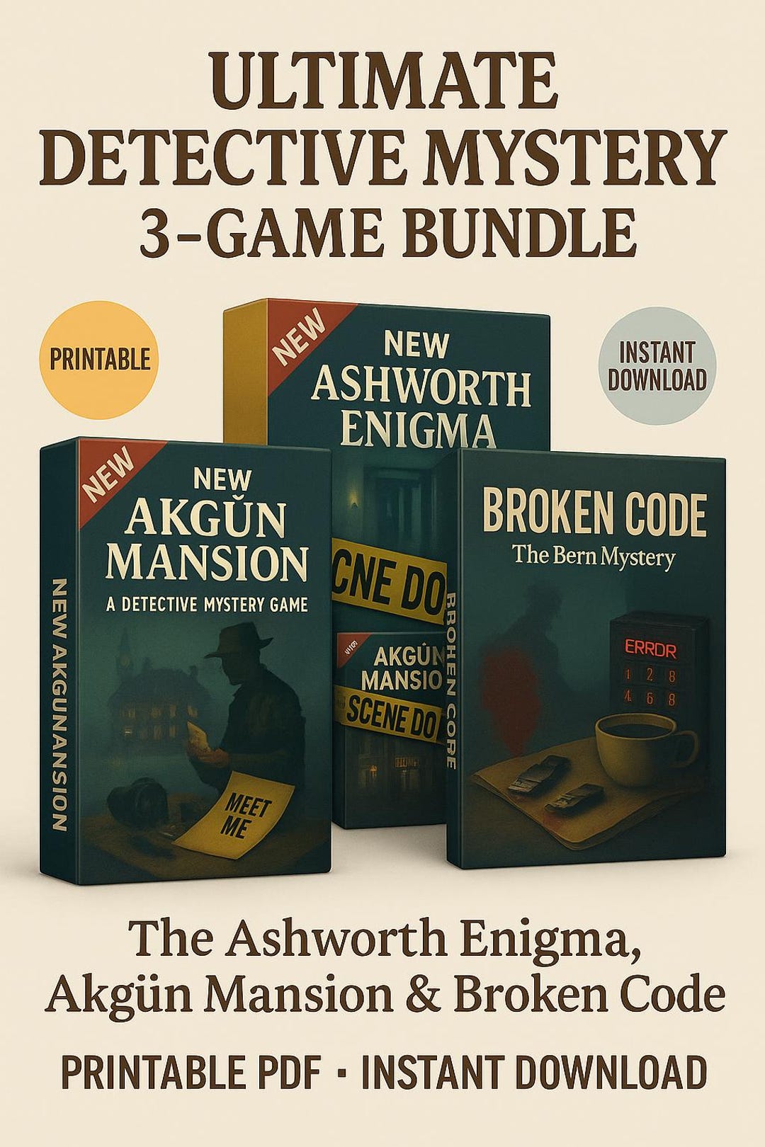 Ultimate 3 Detective Mystery Game Bundle, Printable Unsolved Case Files ...