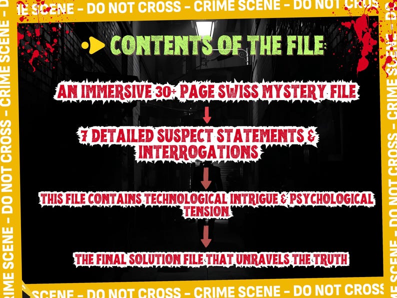 Unsolved Cold Case File, Printable Murder Mystery, the Bern Mystery, 7 ...