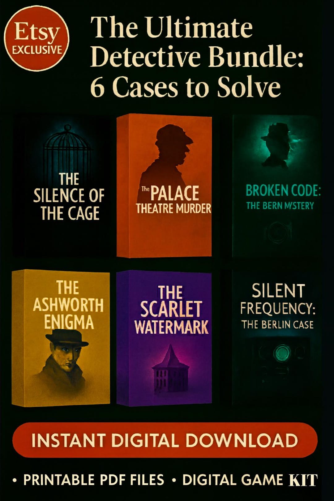 6 Unsolved Cold Case Files, Murder Mystery Game Bundle, Printable ...