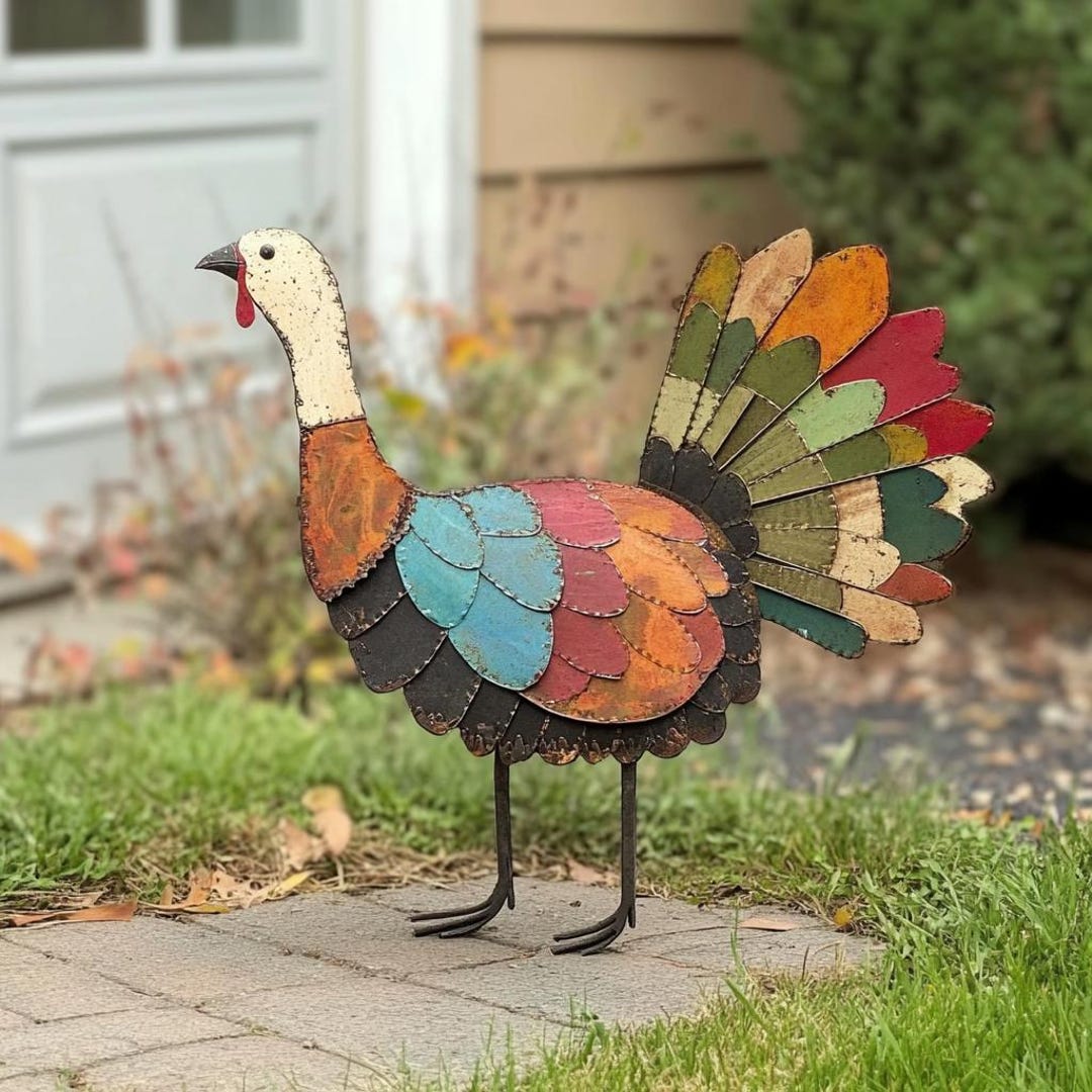 Rustic Thanksgiving Stakes Turkey - Thanksgiving Garden Decor - Etsy