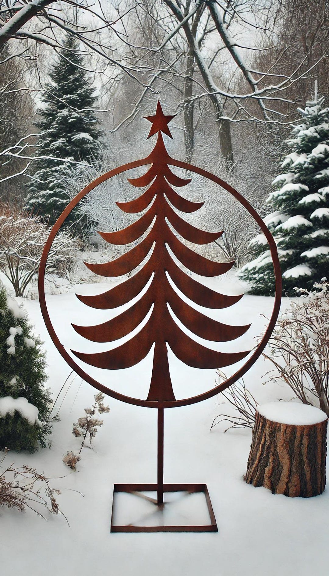 Vintage Christmas Tree Garden Stake - Garden Stake - Etsy
