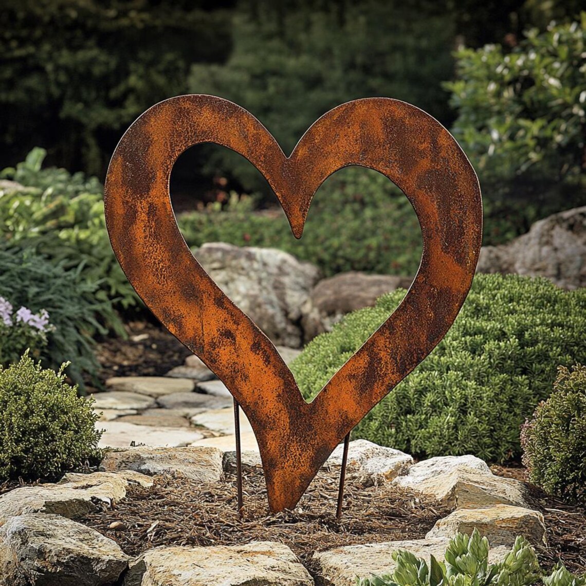 Rustic Heart Serenity - Garden Decor - Etsy