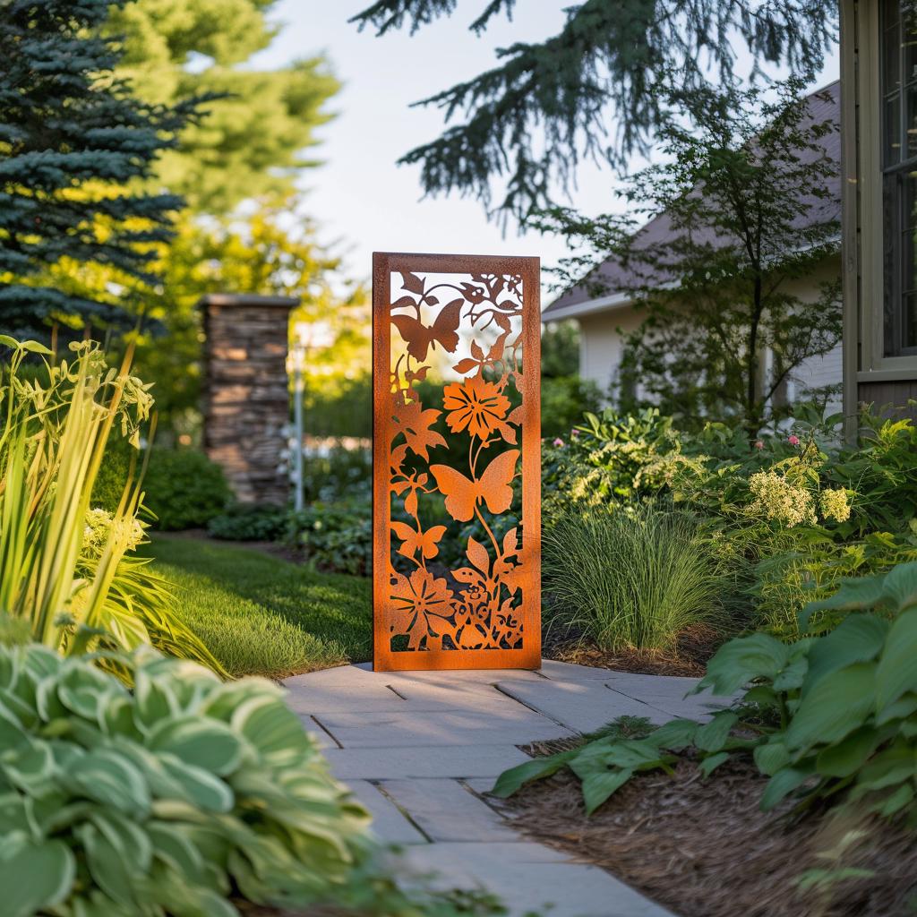 Rustic Butterfly Metal Garden Panel - Garden Decor - Etsy