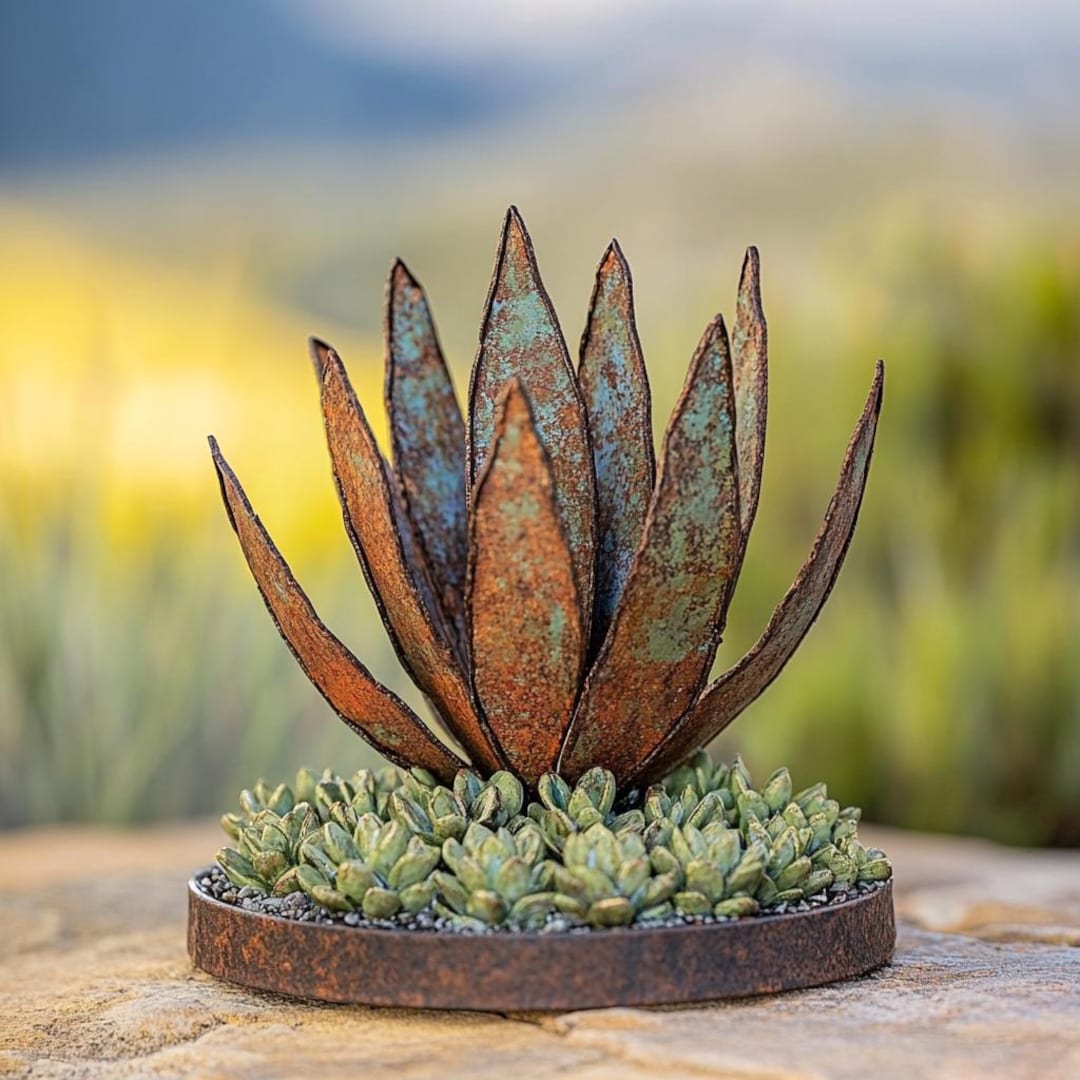Rustic Metal Agave Sculpture - Garden Decor - Etsy