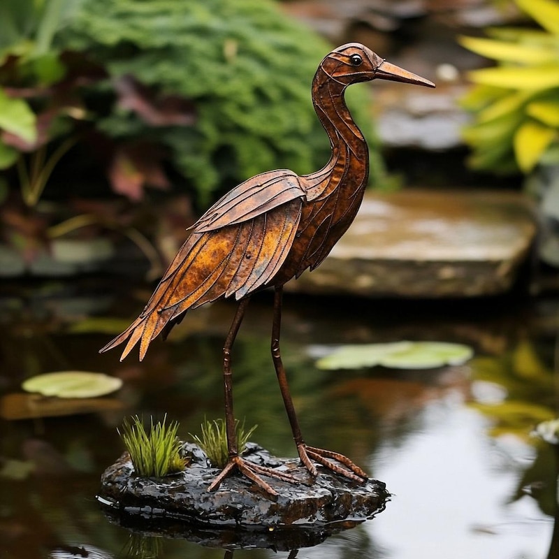 Metal Heron - Etsy