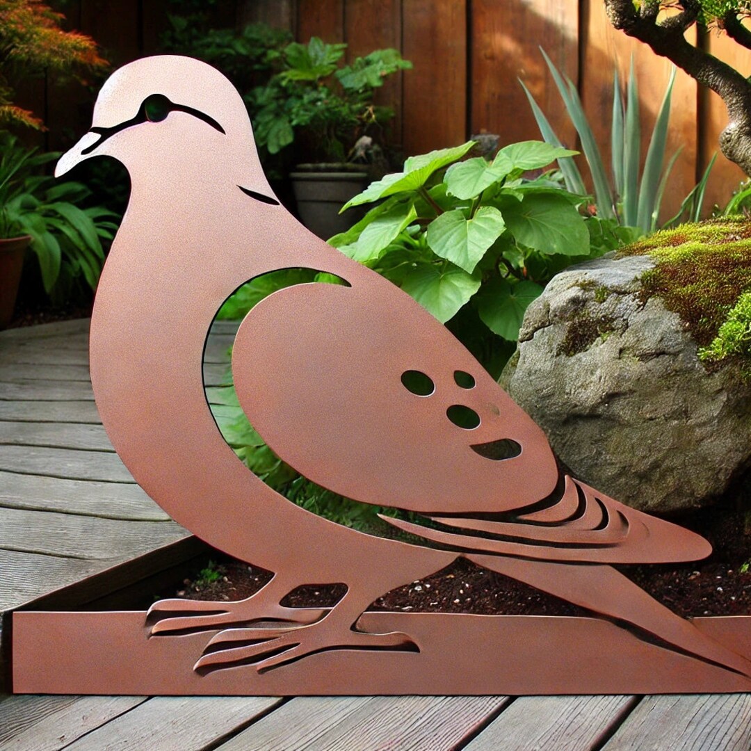 Rustic Mourning Dove Garden Stake - Garden Stake - Etsy