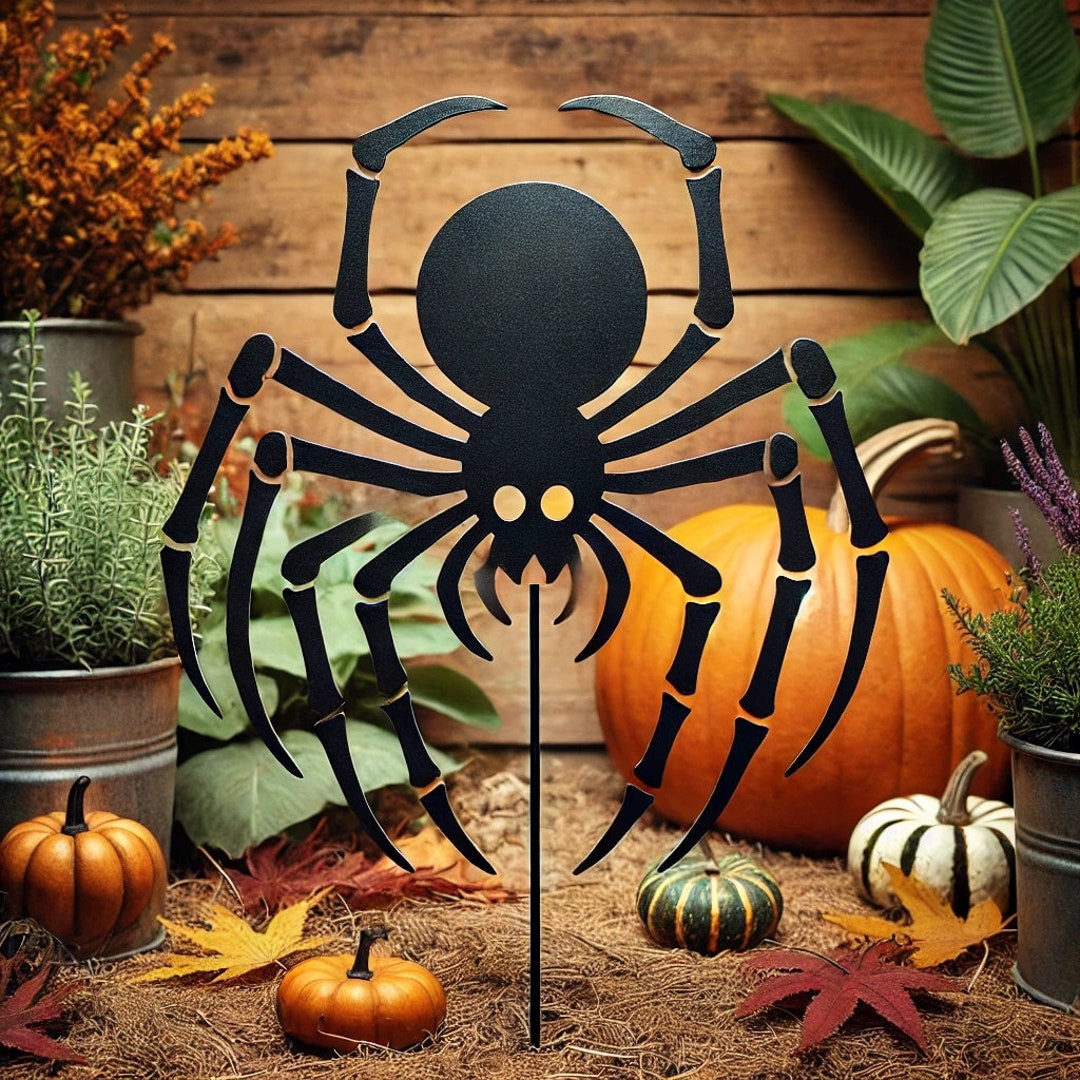Handmade Metal Creepy Spider - Garden Stake - Etsy