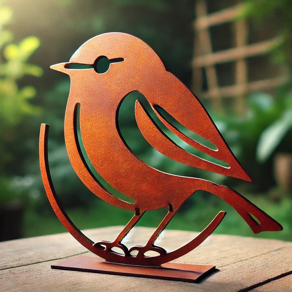 Rustic Robin Metal Garden Decor Garden Stake - Etsy