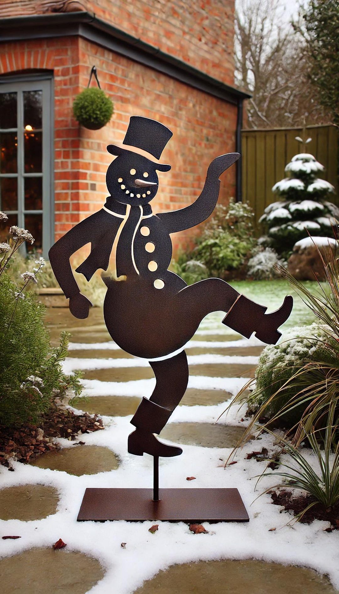 Joyful Dancing Snowman Garden Stake Garden Stake - Etsy