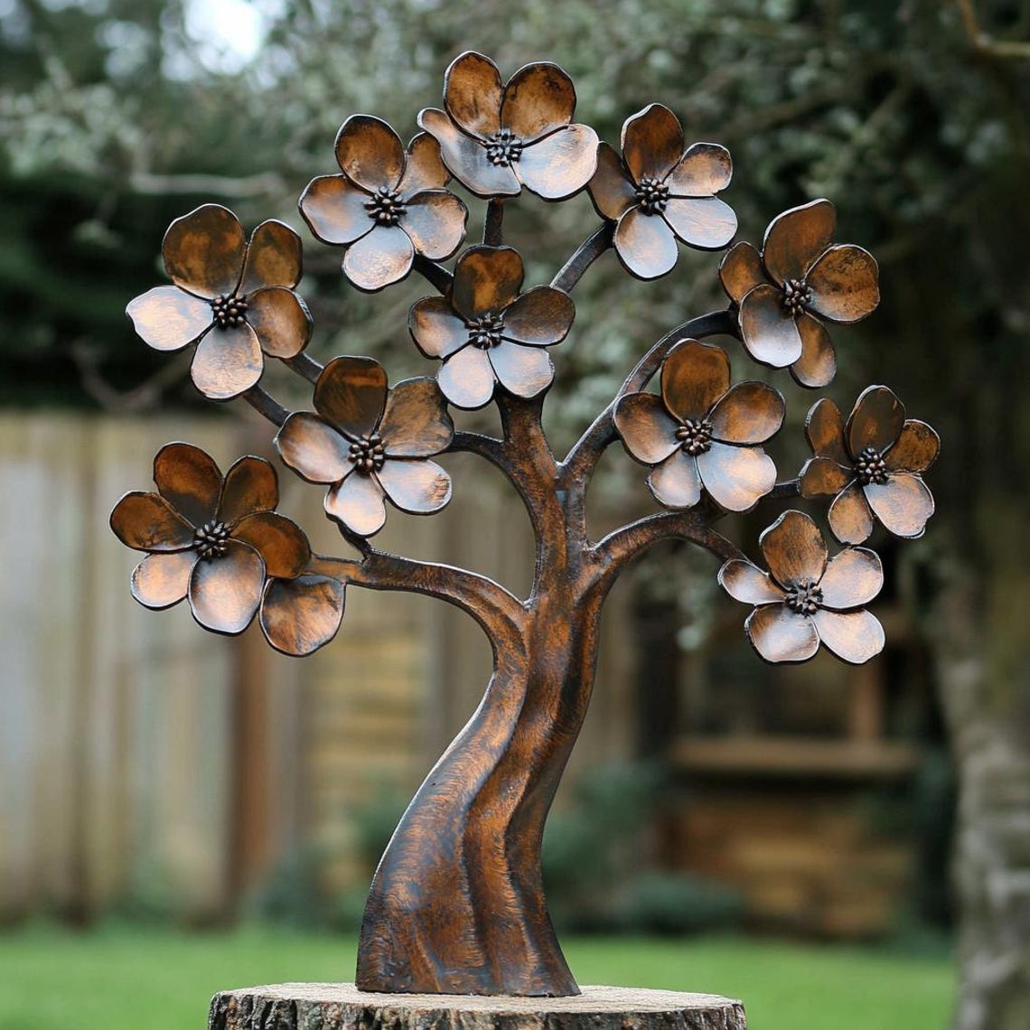 Rustic Metal Blooming Tree Sculpture - Garden Stake - Etsy