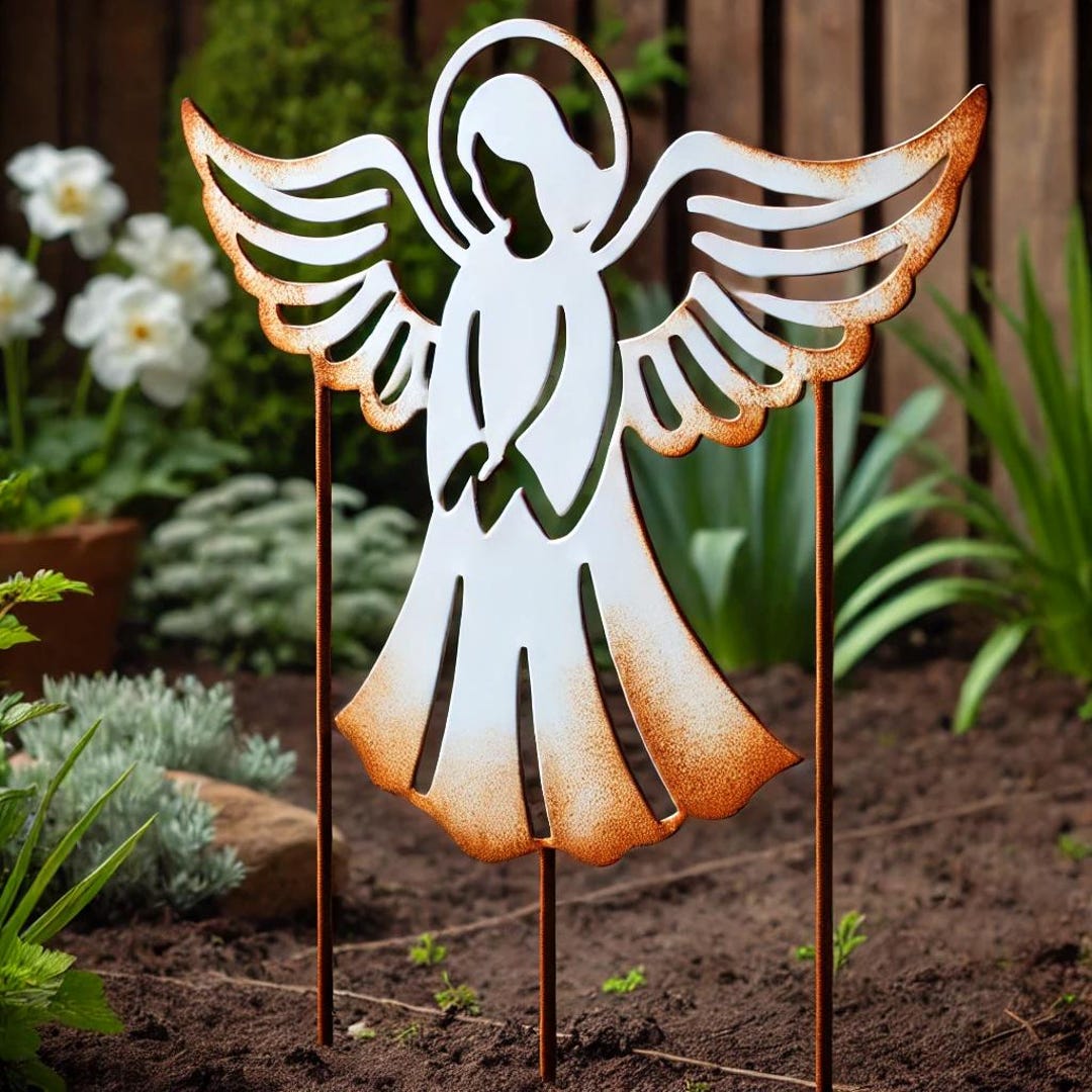 Ethereal White Angel Garden Stake Garden Stake - Etsy