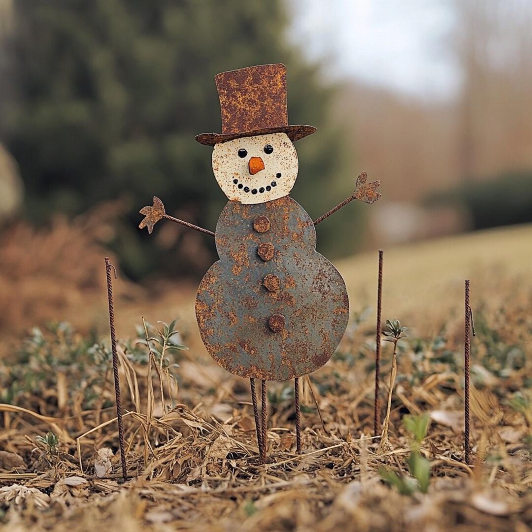 Charming Snowman Stake - Garden Stake - Etsy