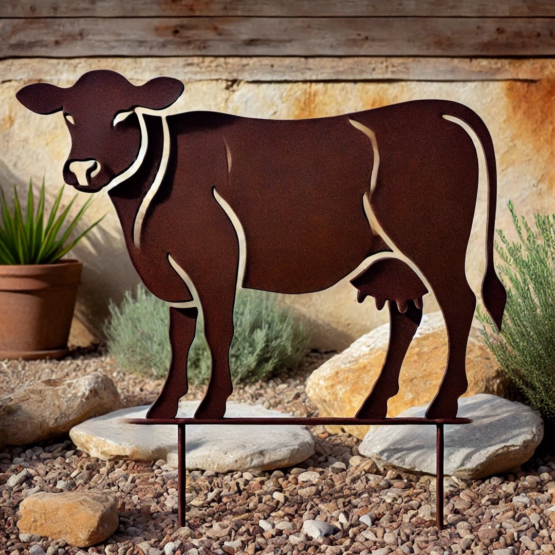 Farmstead Guardian Cow - Garden Stake - Etsy