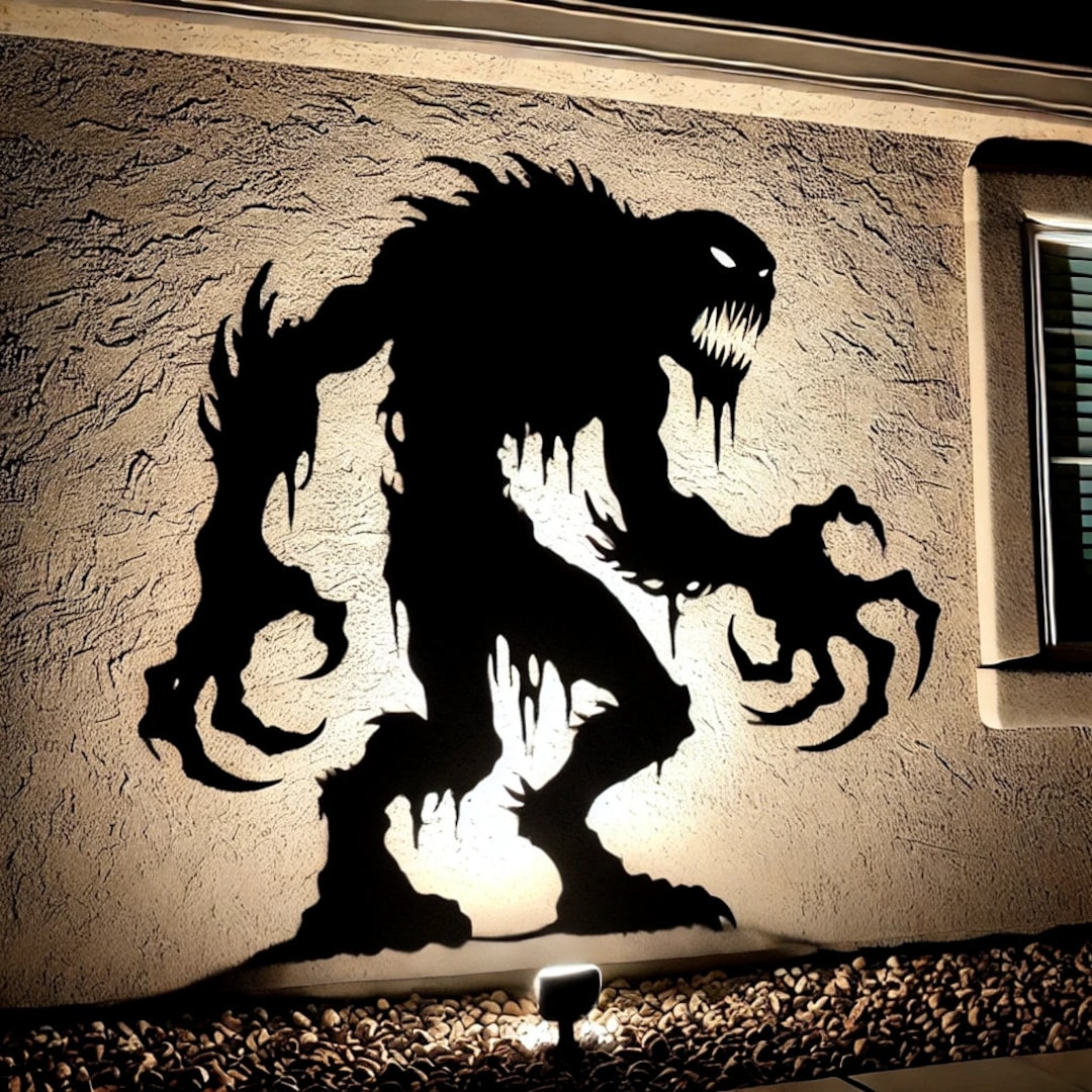 15" Hunched Horror Monster Shadow Caster - Garden Metal Decor - Etsy