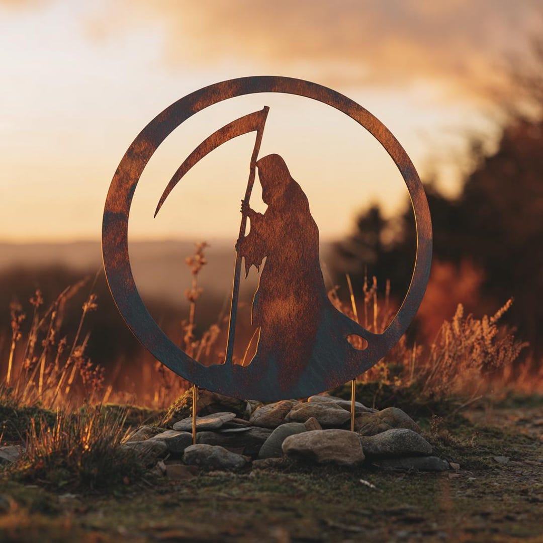 Circle of Shadows – Grim Reaper Metal Yard Stake - Etsy