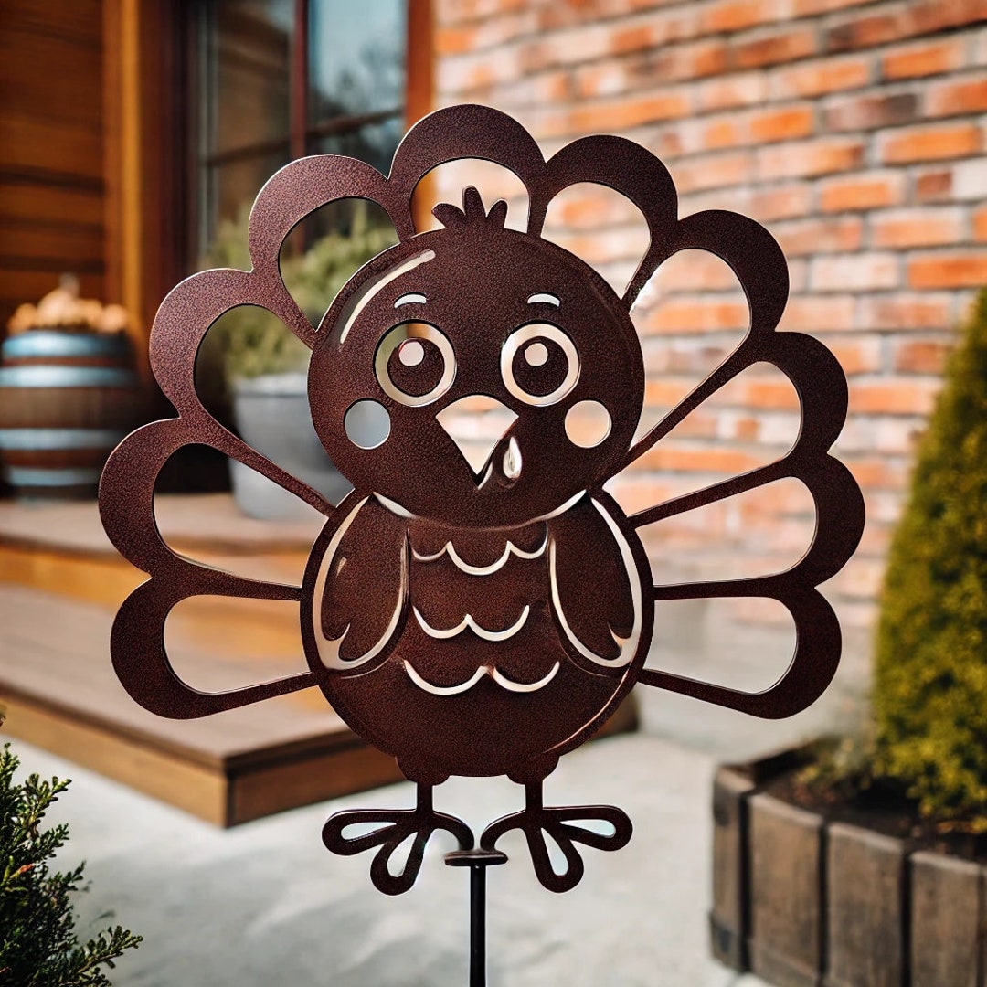 Adorable Turkey Garden Stake - Thanksgiving Garden Decor - Etsy
