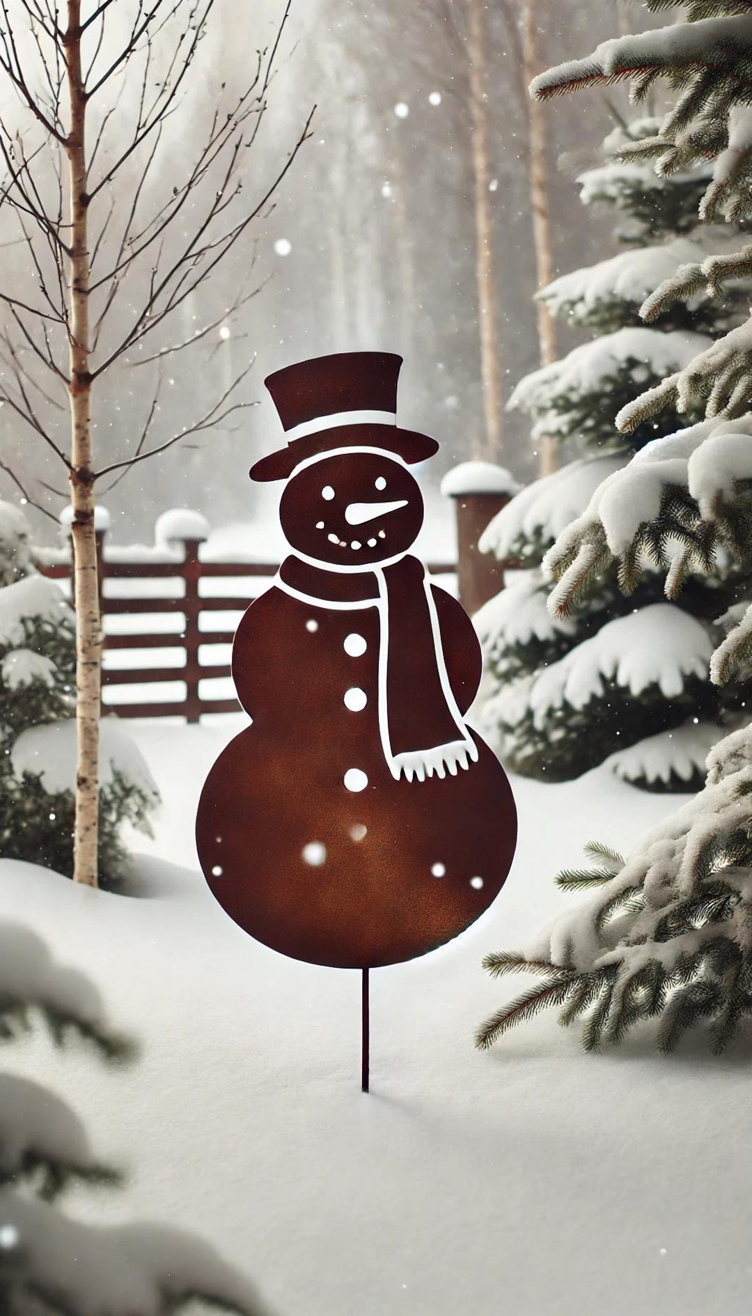 Flat Metal Snowman Yard Decor - Garden Stake - Etsy