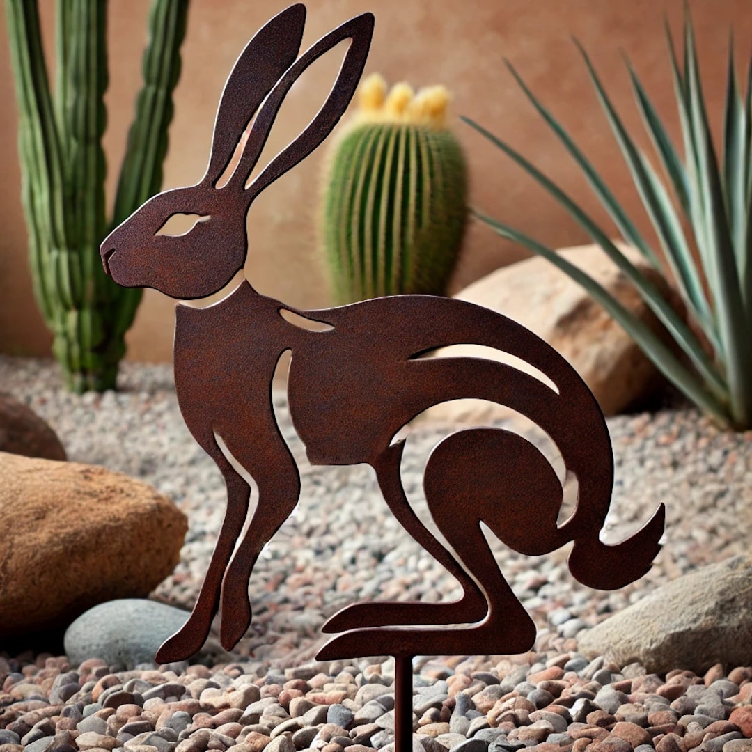 Desert Runner Jack Rabbit - Garden Stake - Etsy