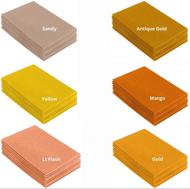 Acrylic Felt Fabric Sheets for DIY Arts & Crafts, Precut 9" X 12" Inch ...