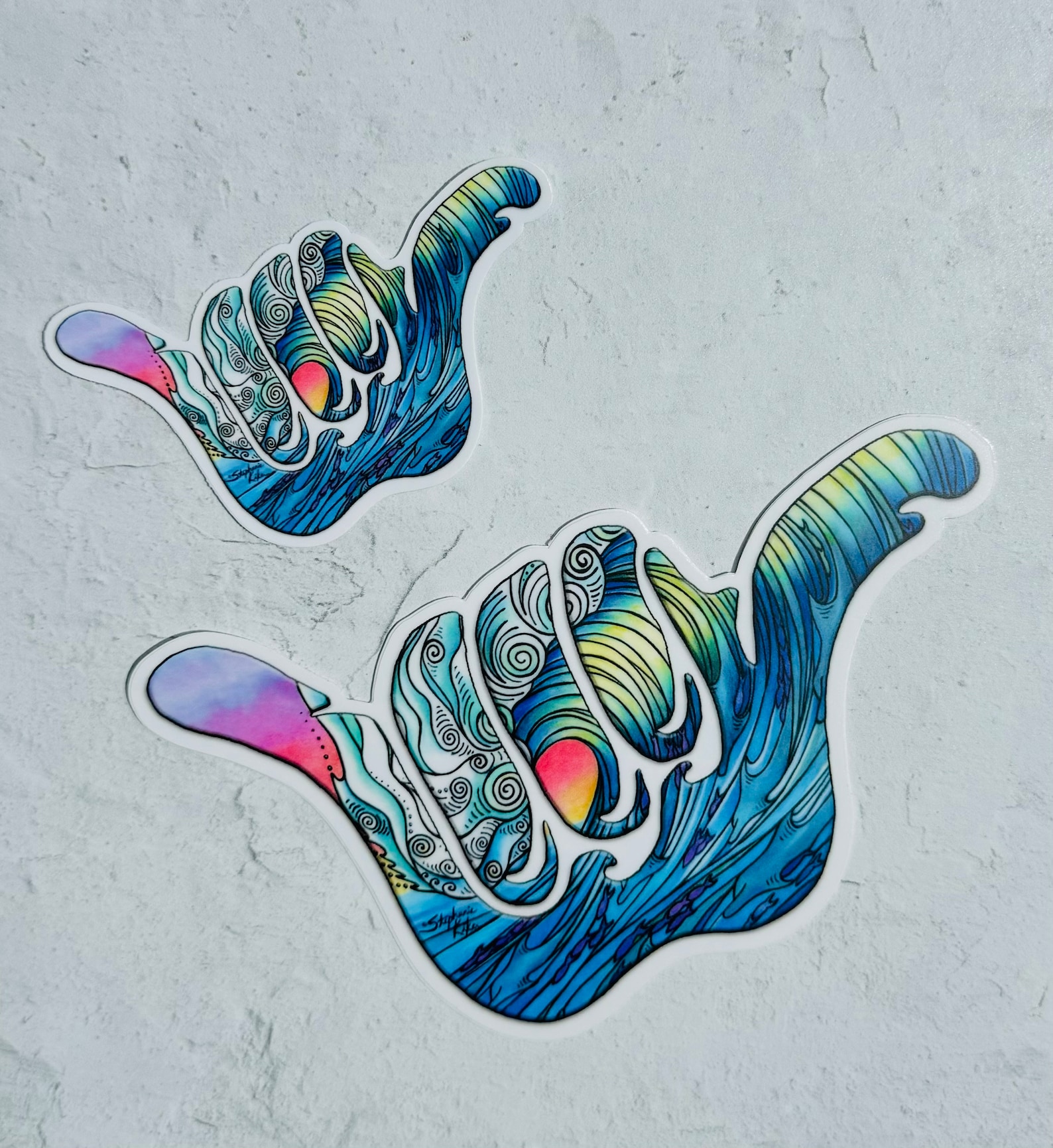 The Wave Shaka Sticker, Decal for Cars, Water Bottles, Skateboards ...