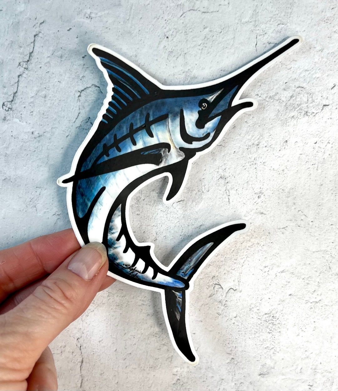 Marlin Sticker, Offshore Fish, Blue Marlin, Decal for Cars, Water ...