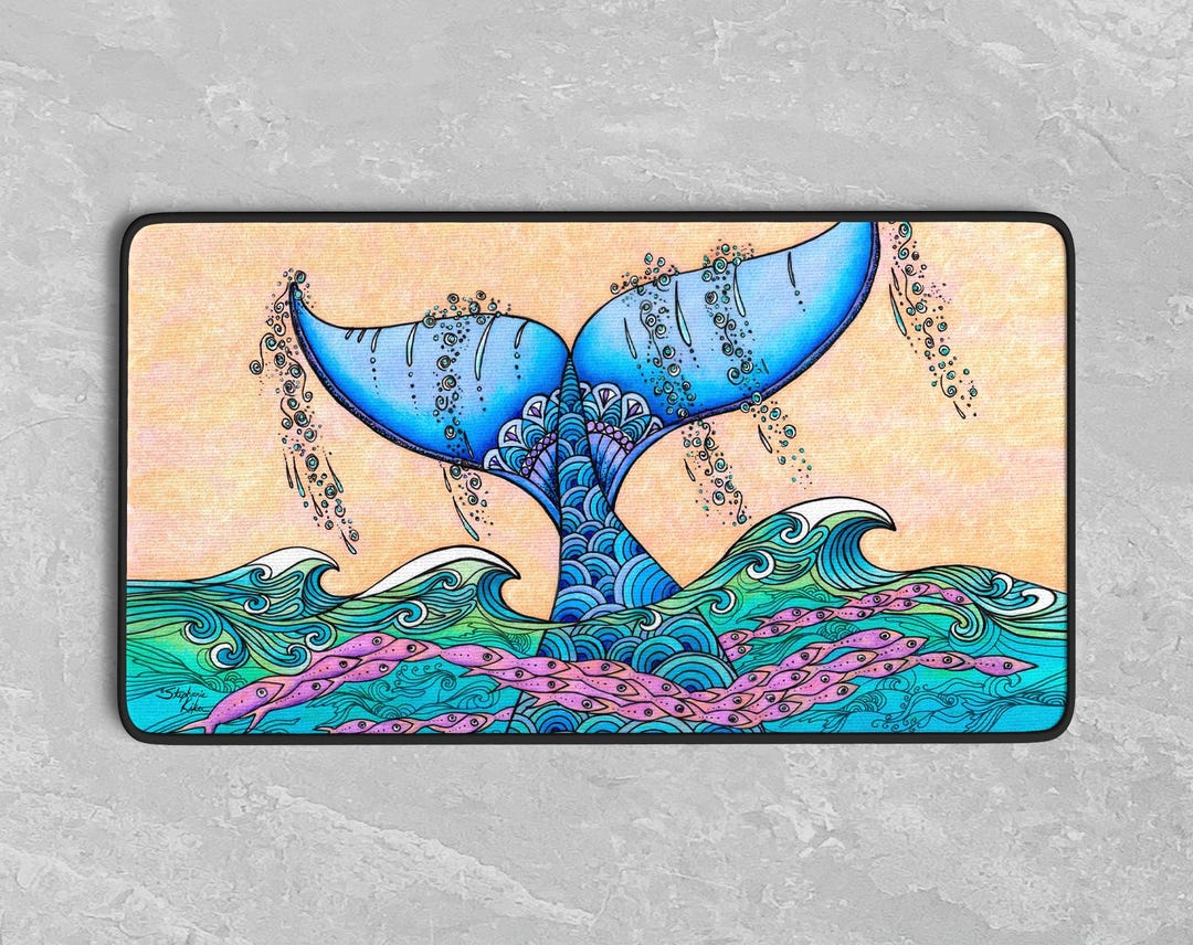 Tails of the Sea, Whales, Whale Tail, Whales, Coastal Decor, Desk Mat ...