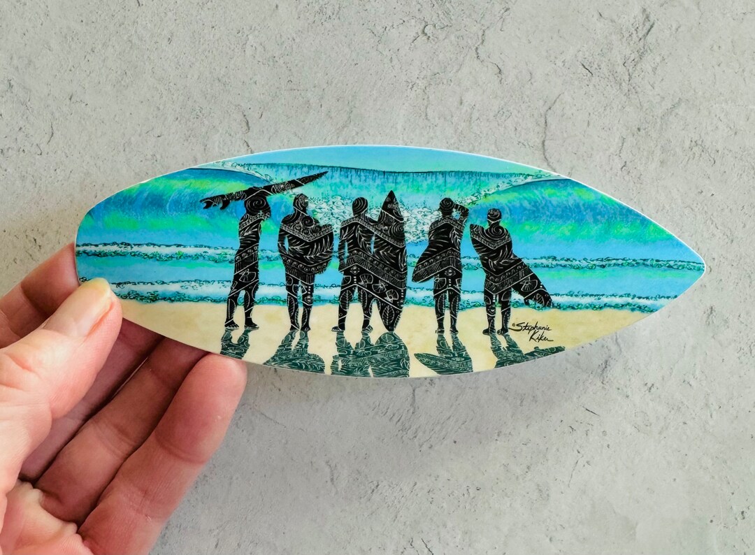 Surf Check Surfboard Sticker, Decal for Cars, Water Bottles ...