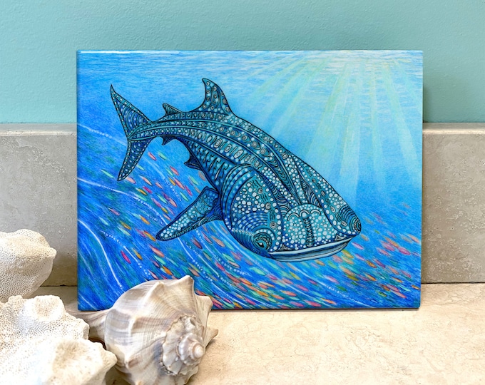 Whale Shark Ceramic Tile Wall Art, Ocean Art, Tile Art - Etsy